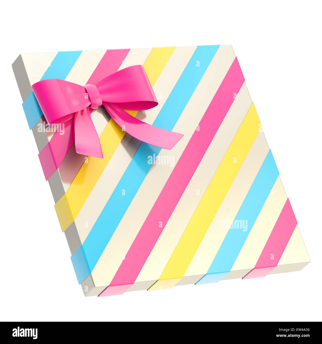 Wrapped gift box with a bow and ribbon Stock Photo - Alamy