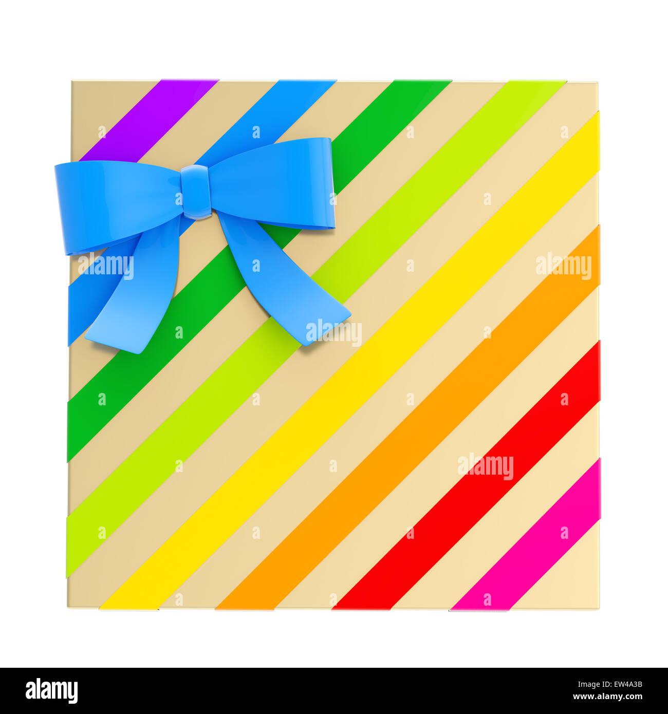 Wrapped gift box with a bow and ribbon Stock Photo - Alamy