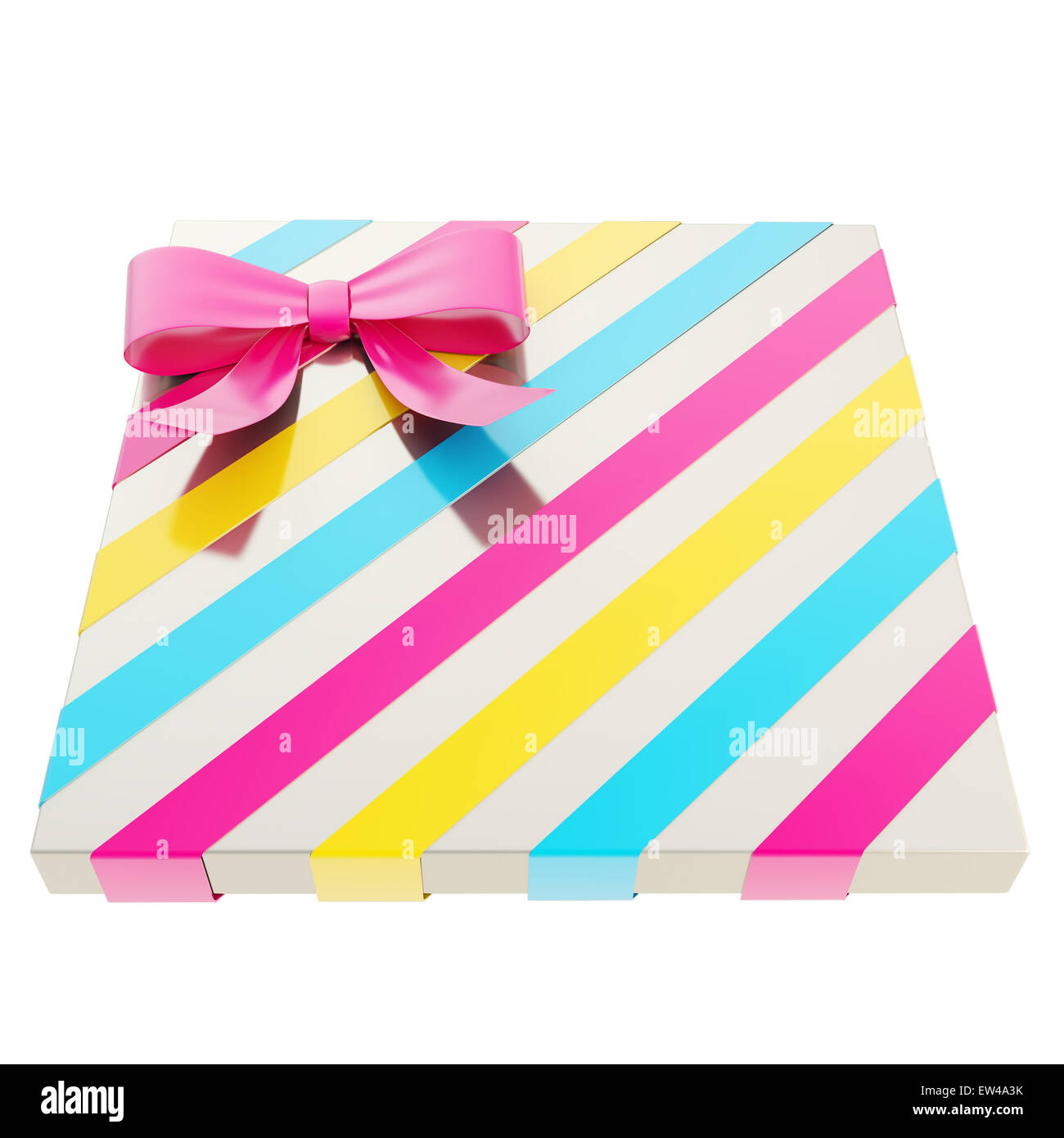 Wrapped gift box with a bow and ribbon Stock Photo - Alamy