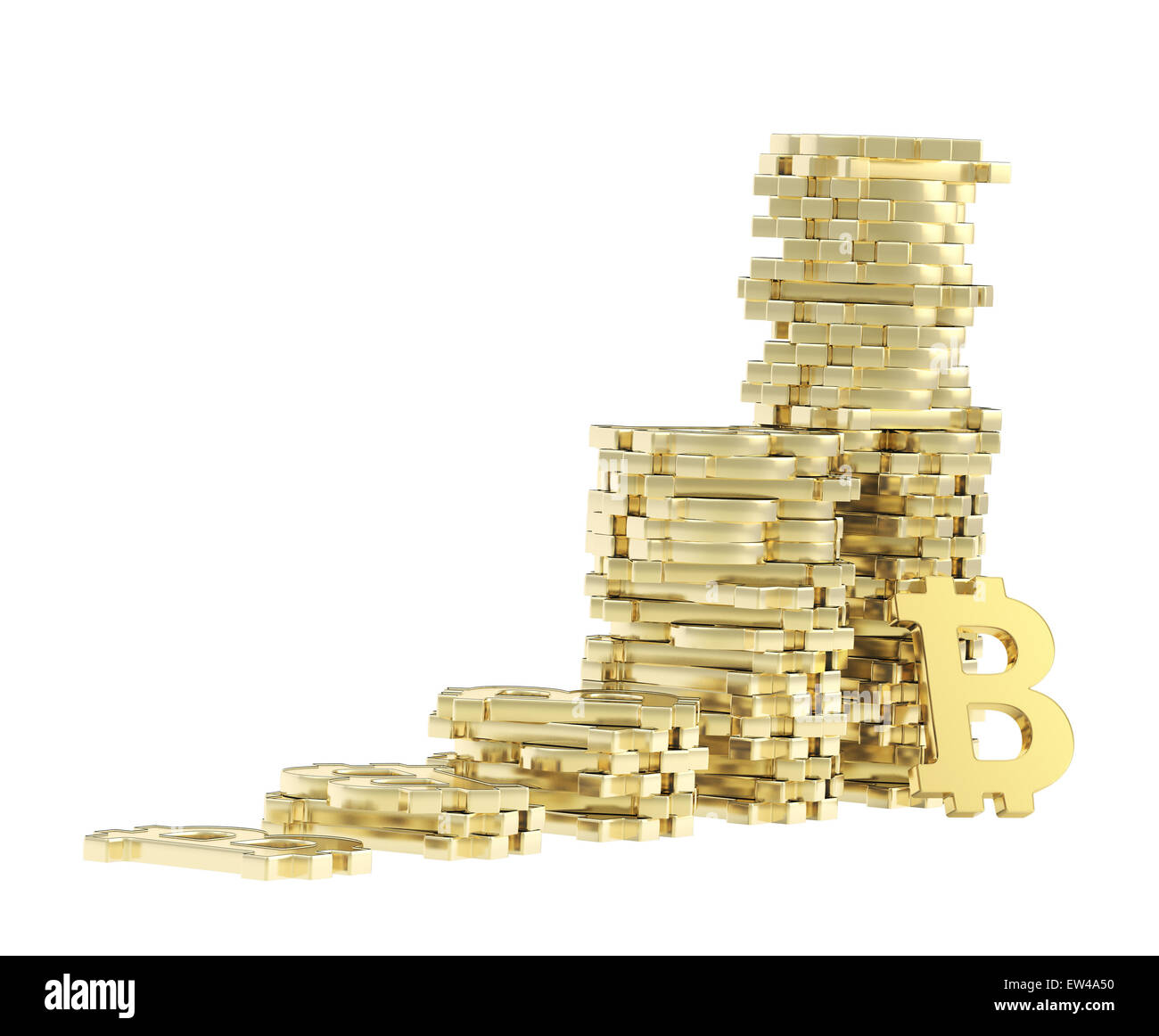 Stacks of bitcoin signs isolated Stock Photo - Alamy