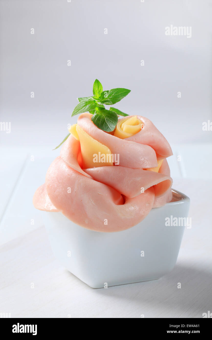 Food styling - Ham and cheese appetizer Stock Photo - Alamy
