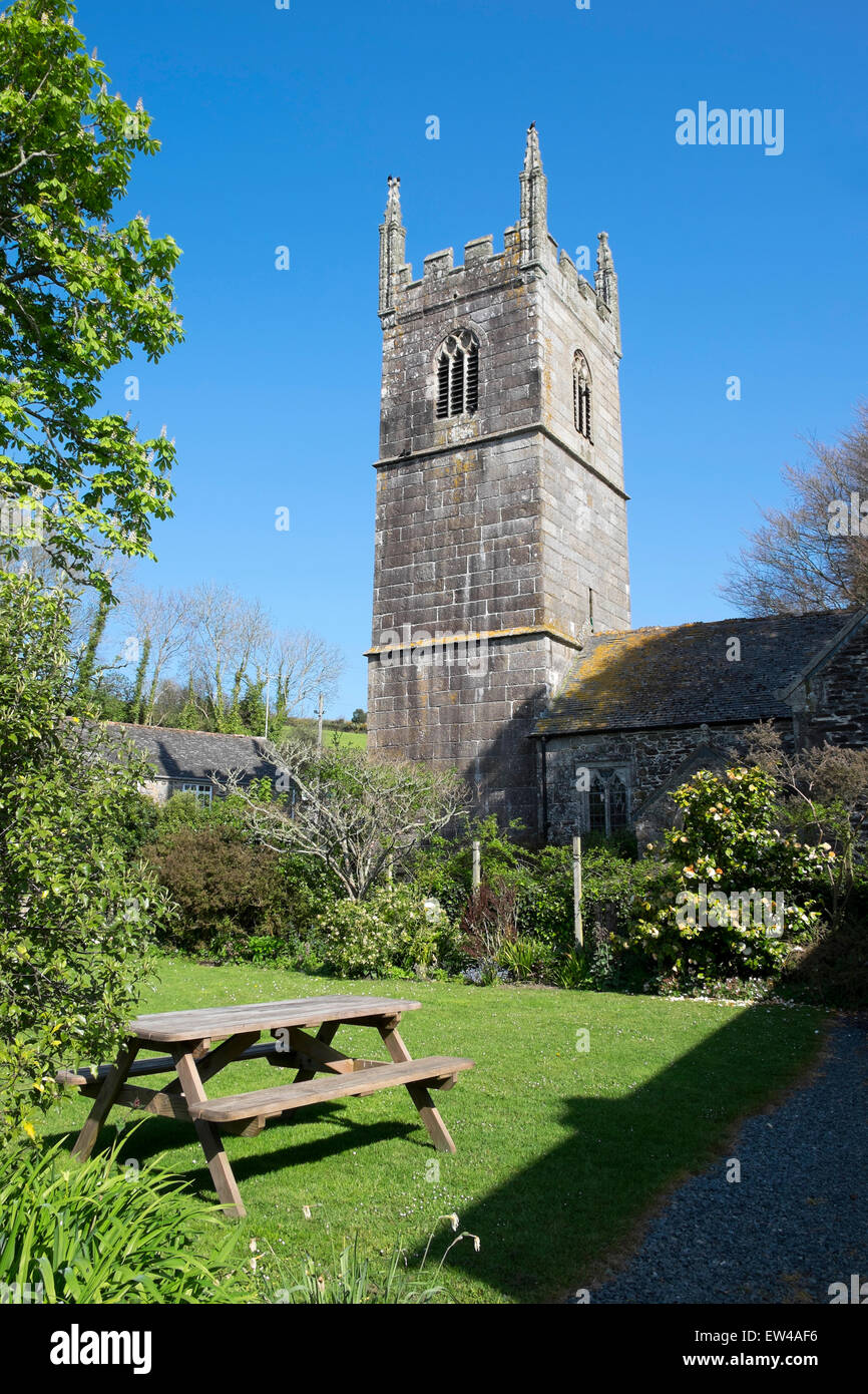 The village church at St.Anthony in Cornwall, UK Stock Photo - Alamy