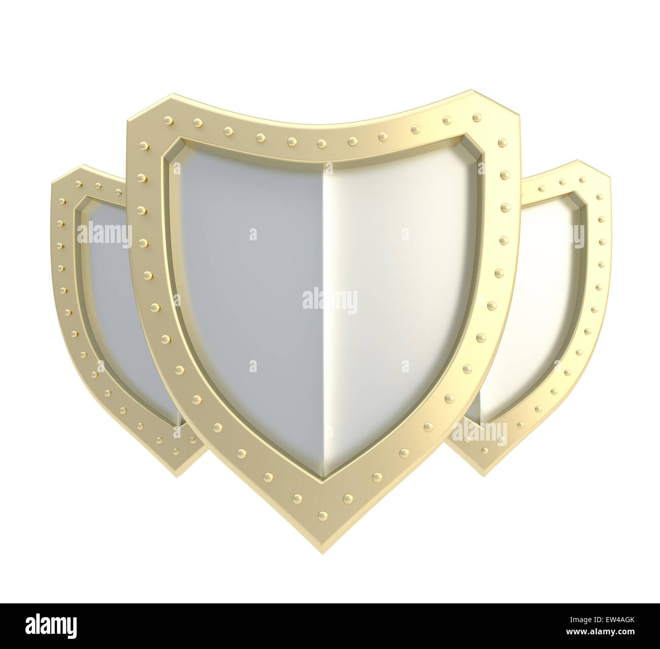 Composition of three shields isolated Stock Photo - Alamy