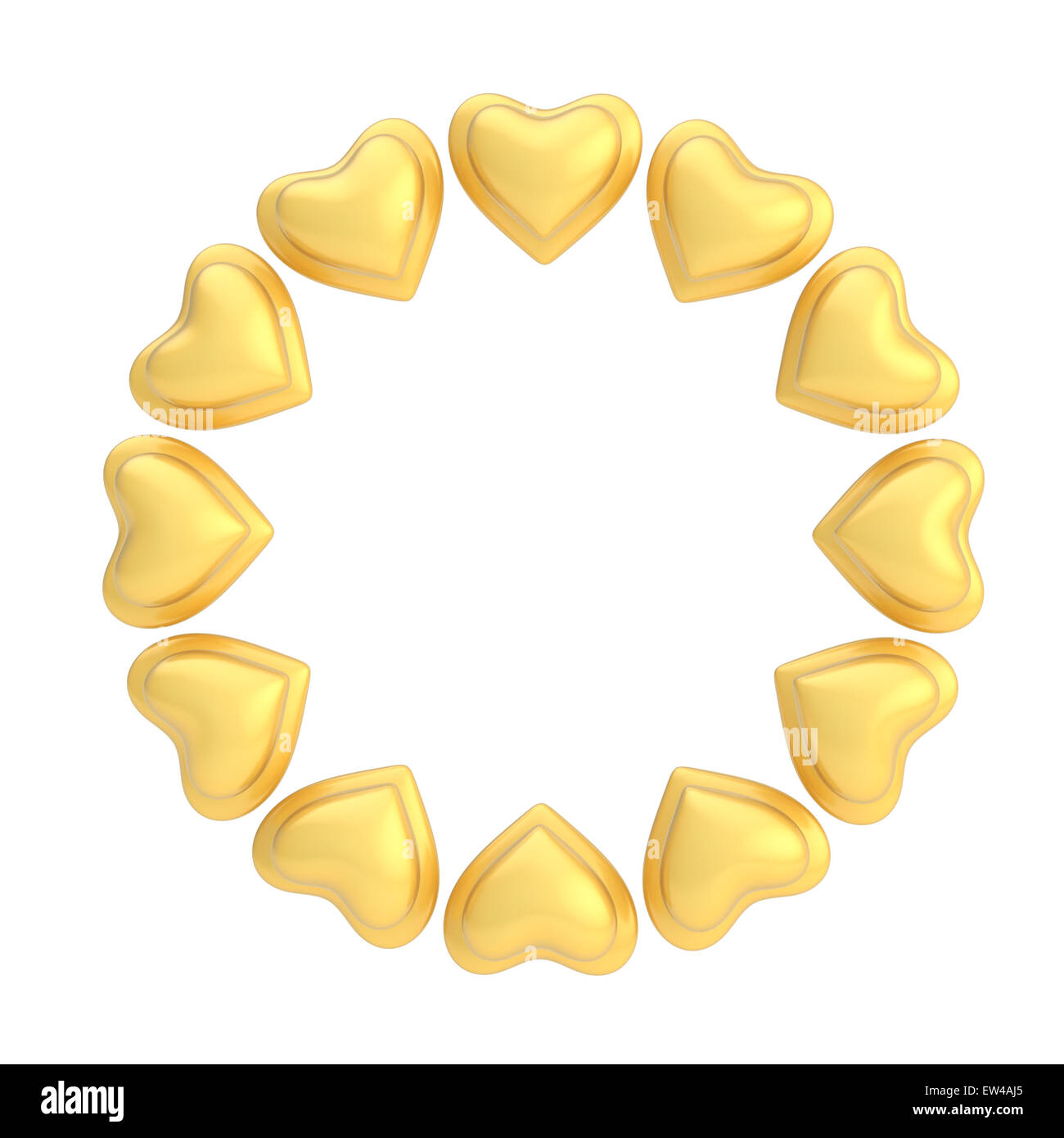 Round frame made of hearts isolated Stock Photo - Alamy