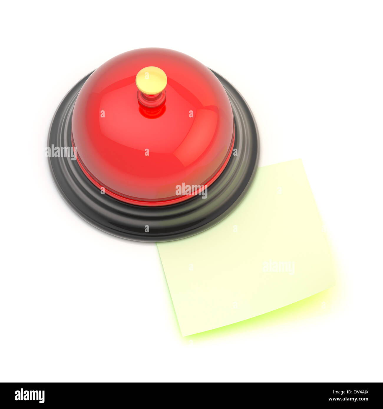 Empty note under reception bell Stock Photo - Alamy