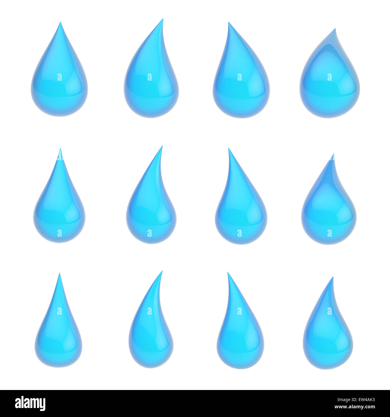 Set of twelve liquid drops isolated Stock Photo - Alamy