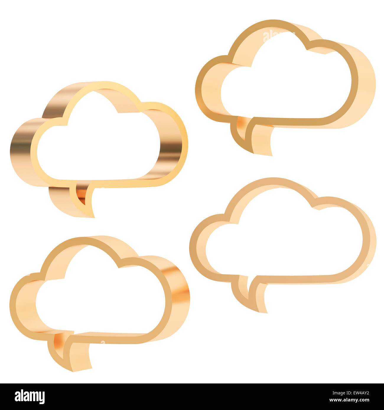 Cloud shaped text bubbles Stock Photo - Alamy