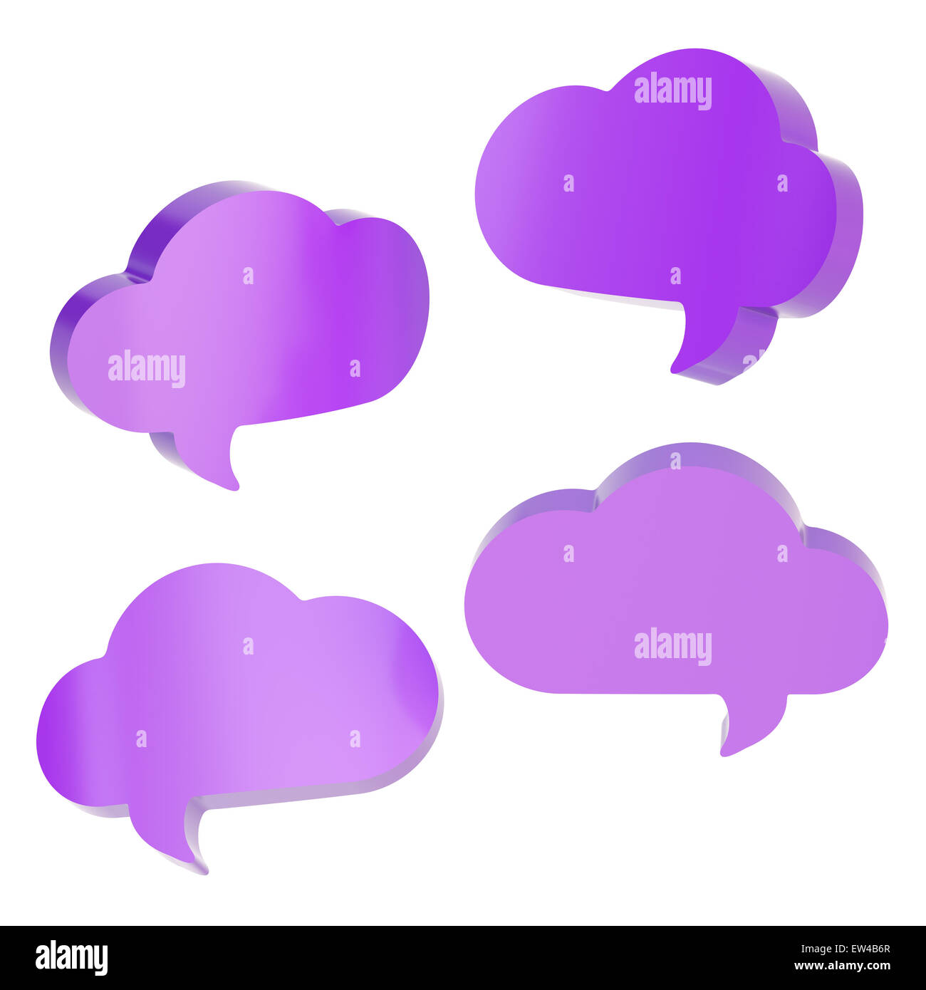 Cloud shaped text bubbles isolated Stock Photo - Alamy