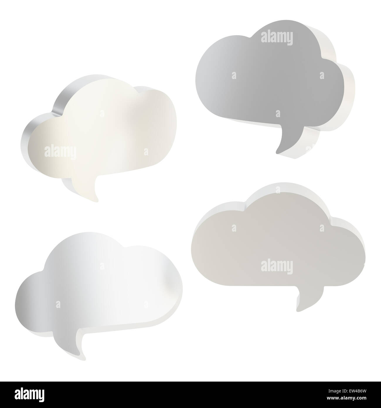 Cloud shaped text bubbles isolated Stock Photo - Alamy