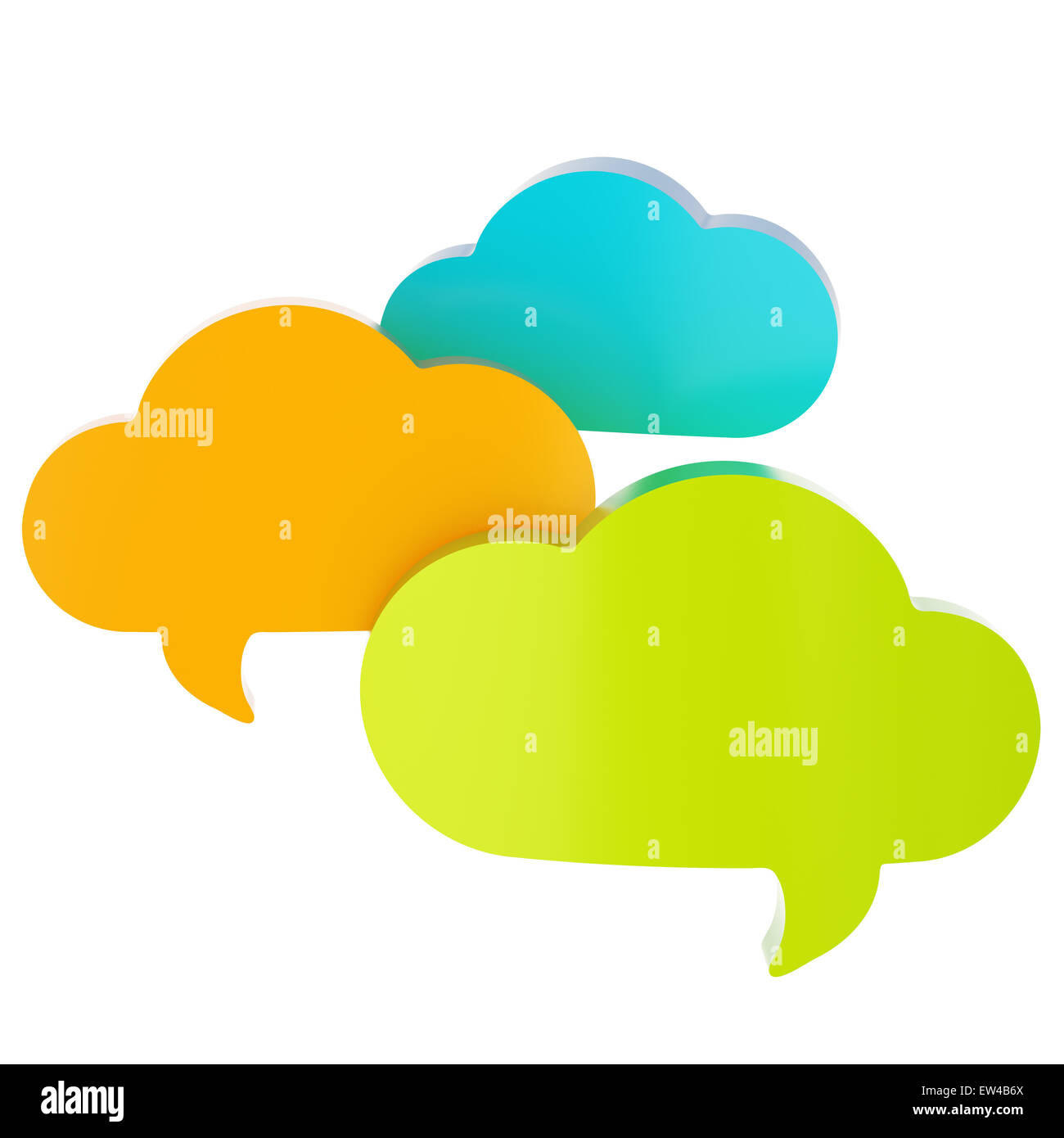 Three cloud shaped text bubbles Stock Photo - Alamy