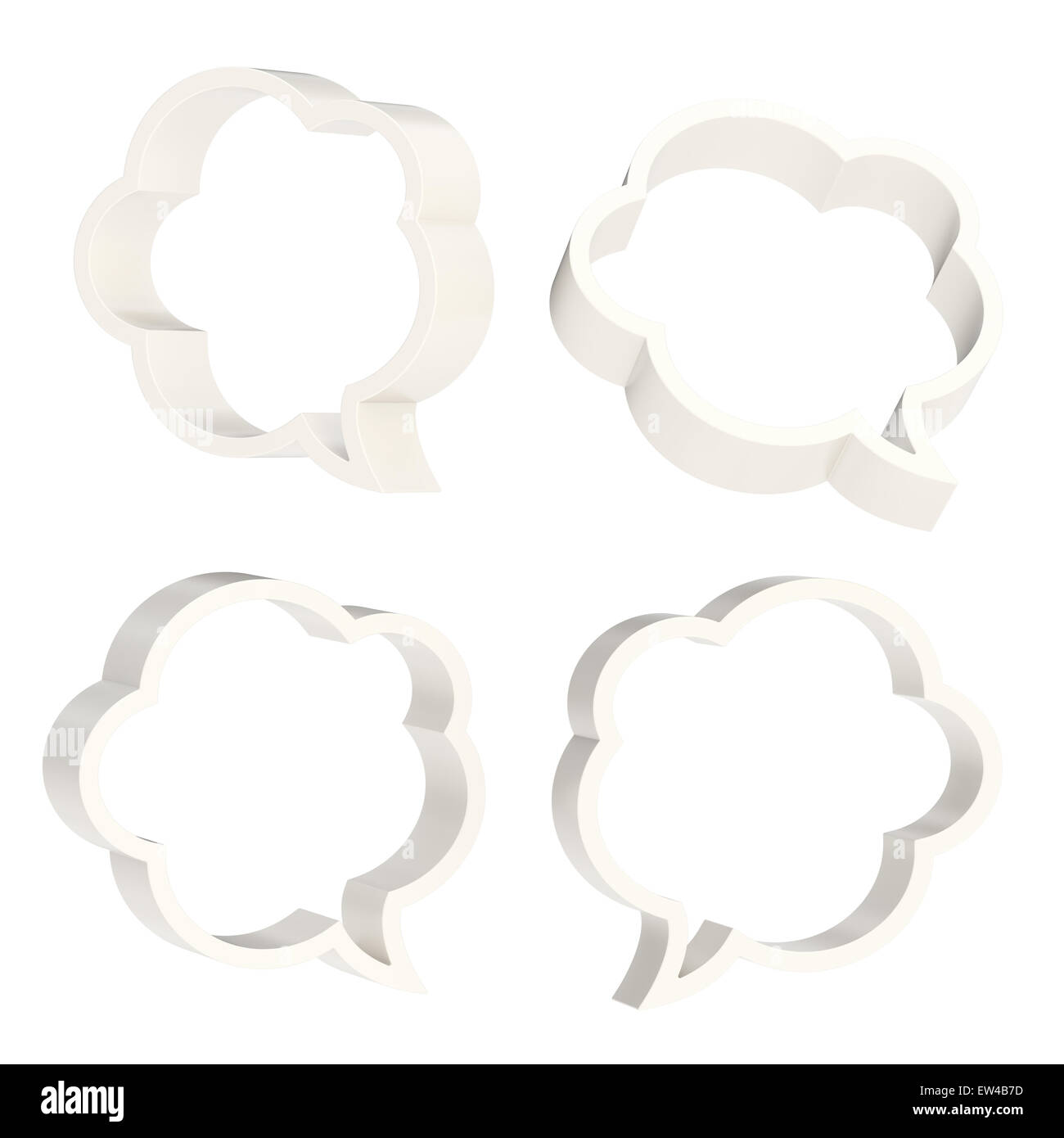 Cloud shaped text bubbles isolated Stock Photo - Alamy