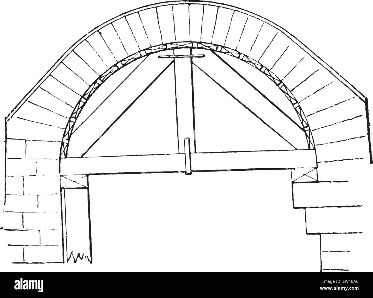 Hanger small semicircular arch, vintage engraved illustration ...
