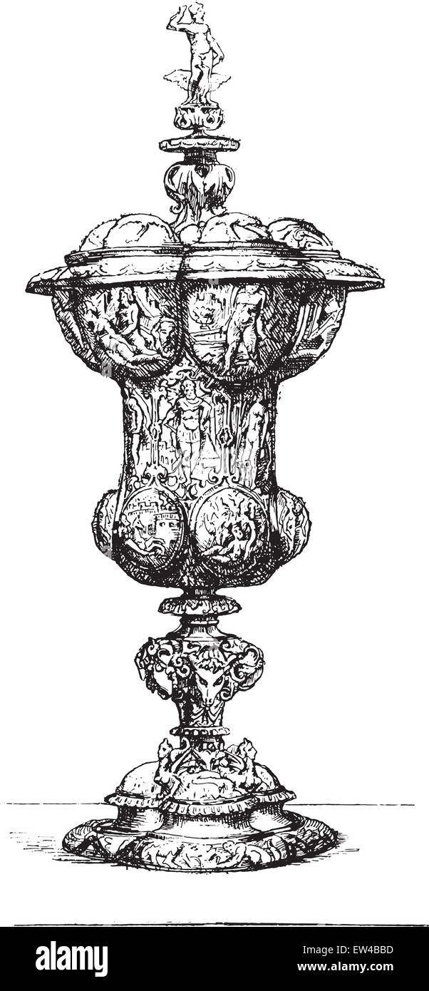 Goblet engraved illustration Stock Vector Images - Alamy