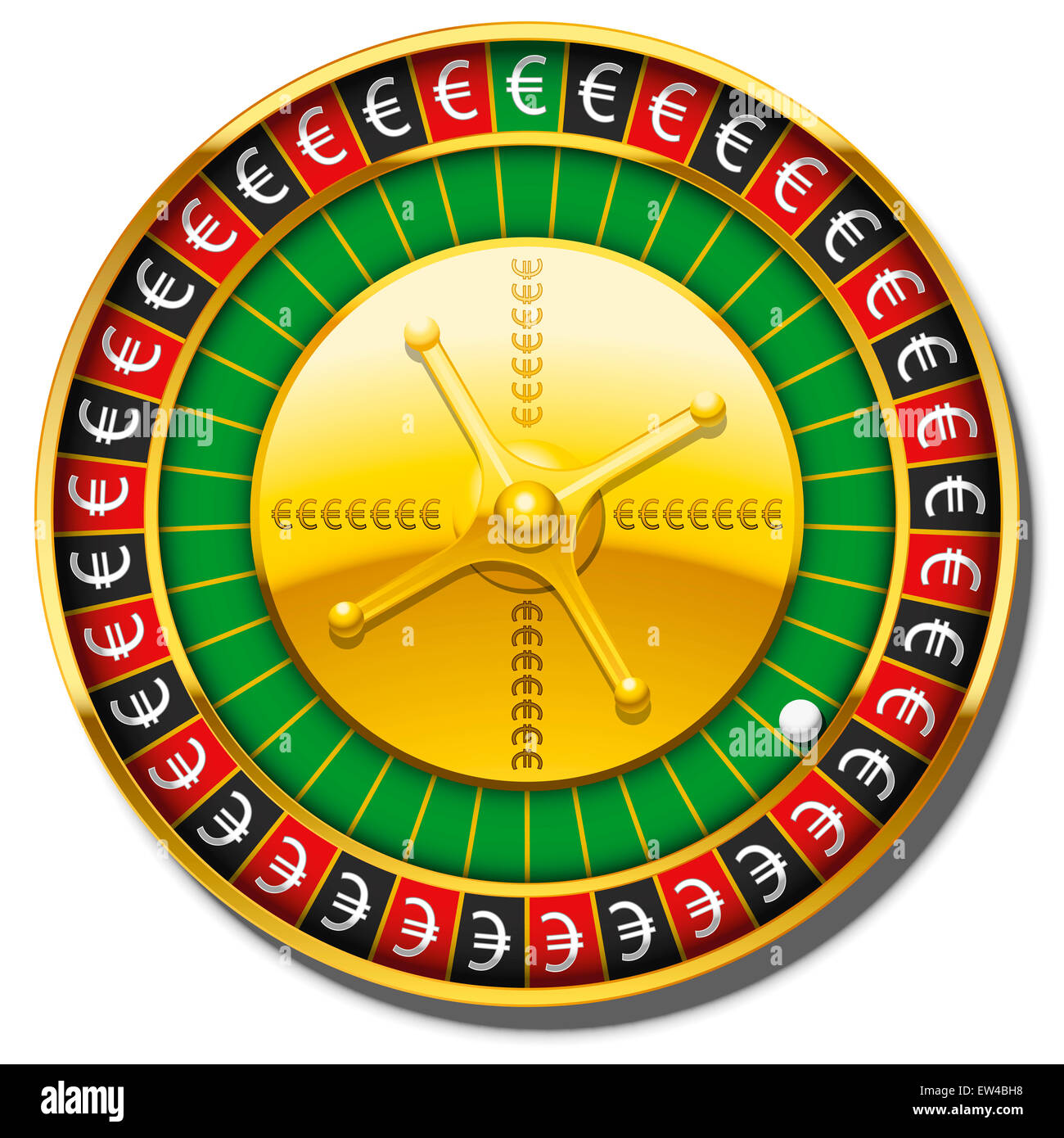 Roulette wheel with euro symbols instead of numbers Stock Photo - Alamy
