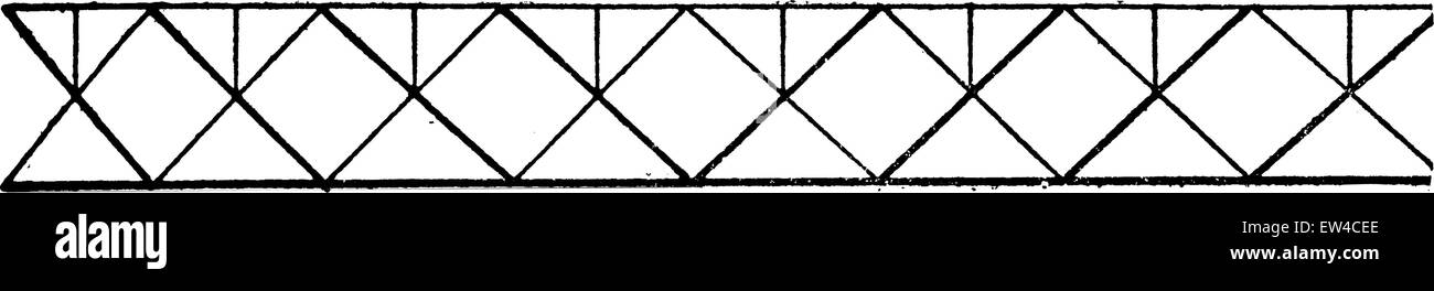 Triangular system at right angles (way up), vintage engraved ...