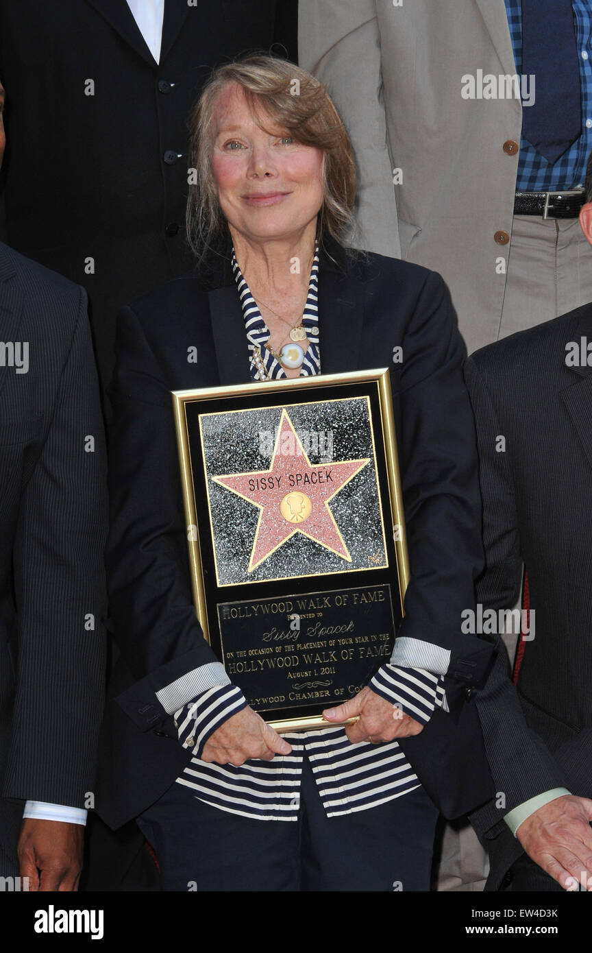 LOS ANGELES, CA - AUGUST 1, 2011: Sissy Spacek on Hollywood Boulevard ...
