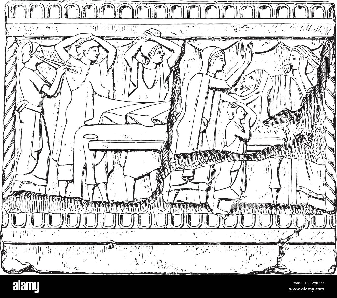 Funeral rite, vintage engraved illustration Stock Vector Image & Art ...