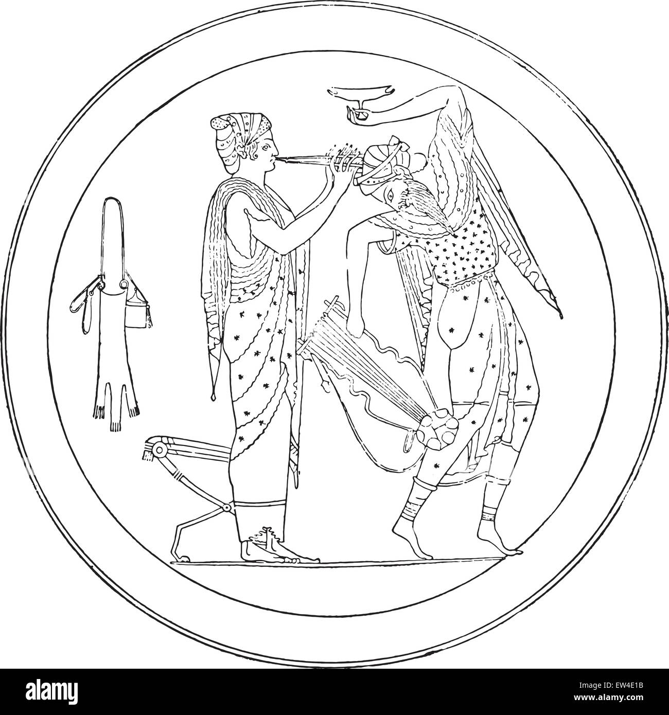 Lydian Costume, vintage engraved illustration Stock Vector Image & Art ...