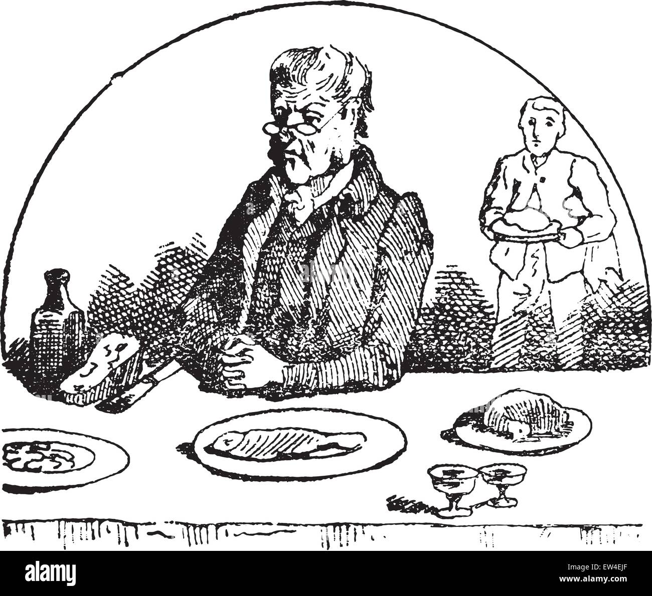 Man dressed in vintage white Stock Vector Images - Alamy