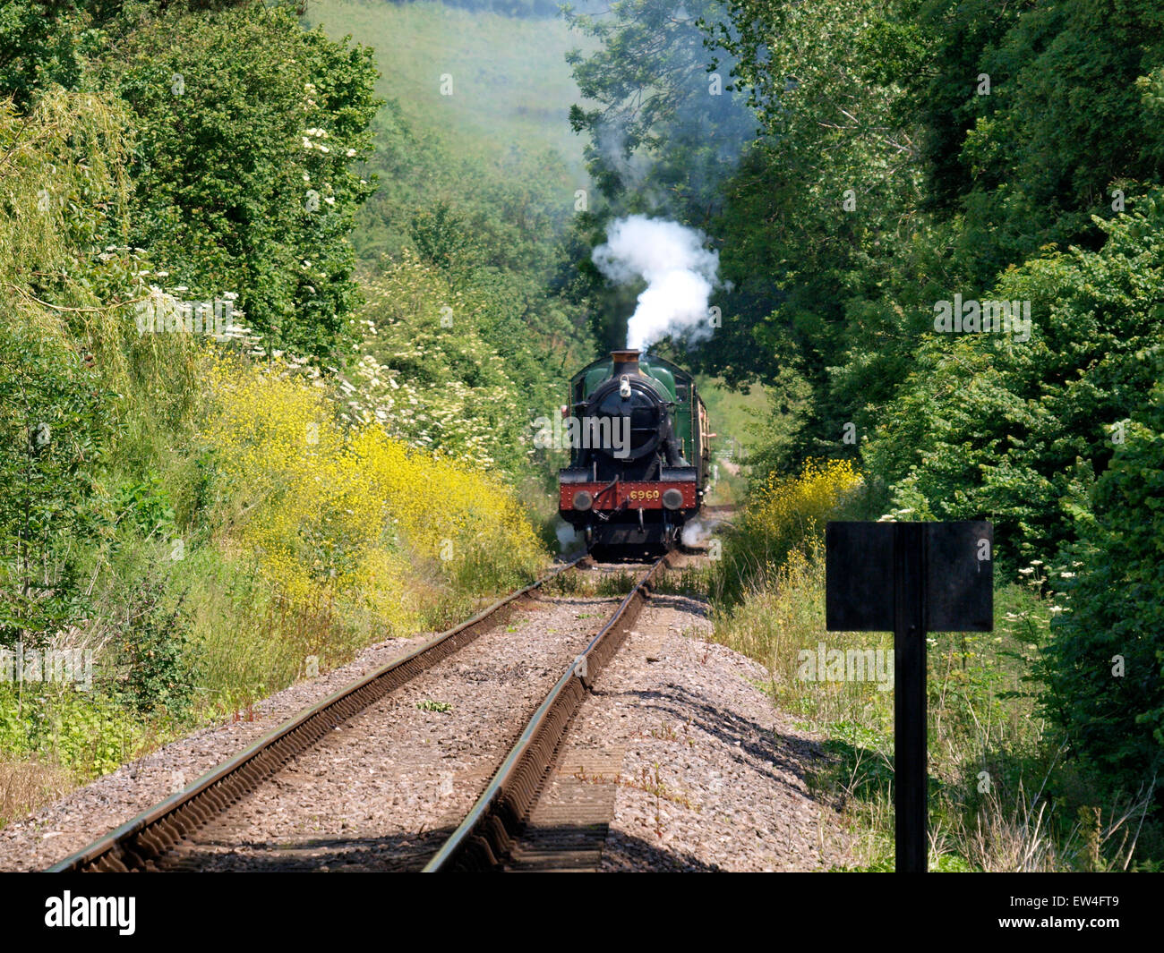 Steam train on the West Somerset steam Railway, UK Stock Photo - Alamy