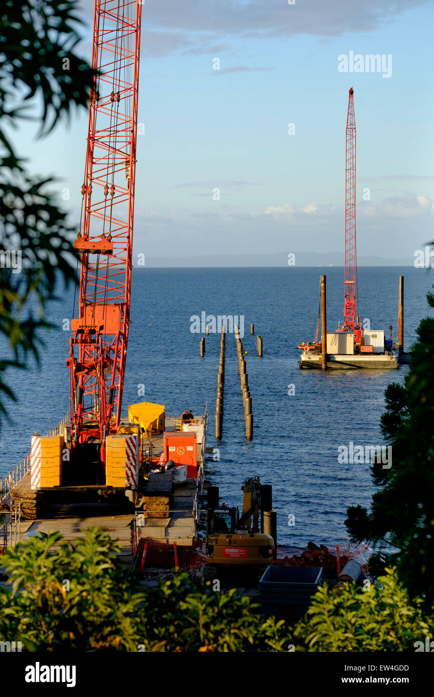 Construction on the new Shorncliffe Pier Stock Photo - Alamy