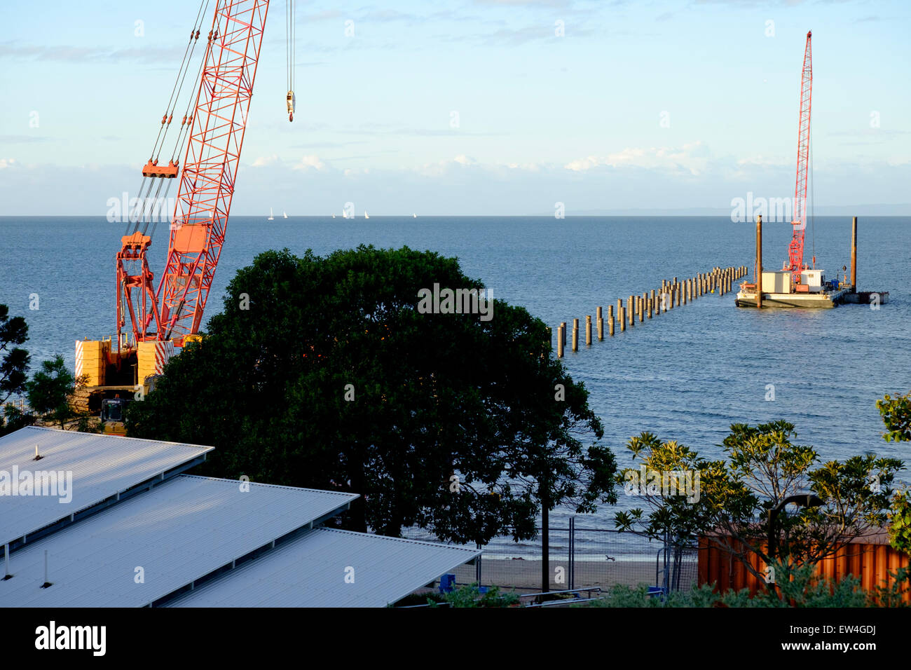 Construction on the new Shorncliffe Pier Stock Photo - Alamy