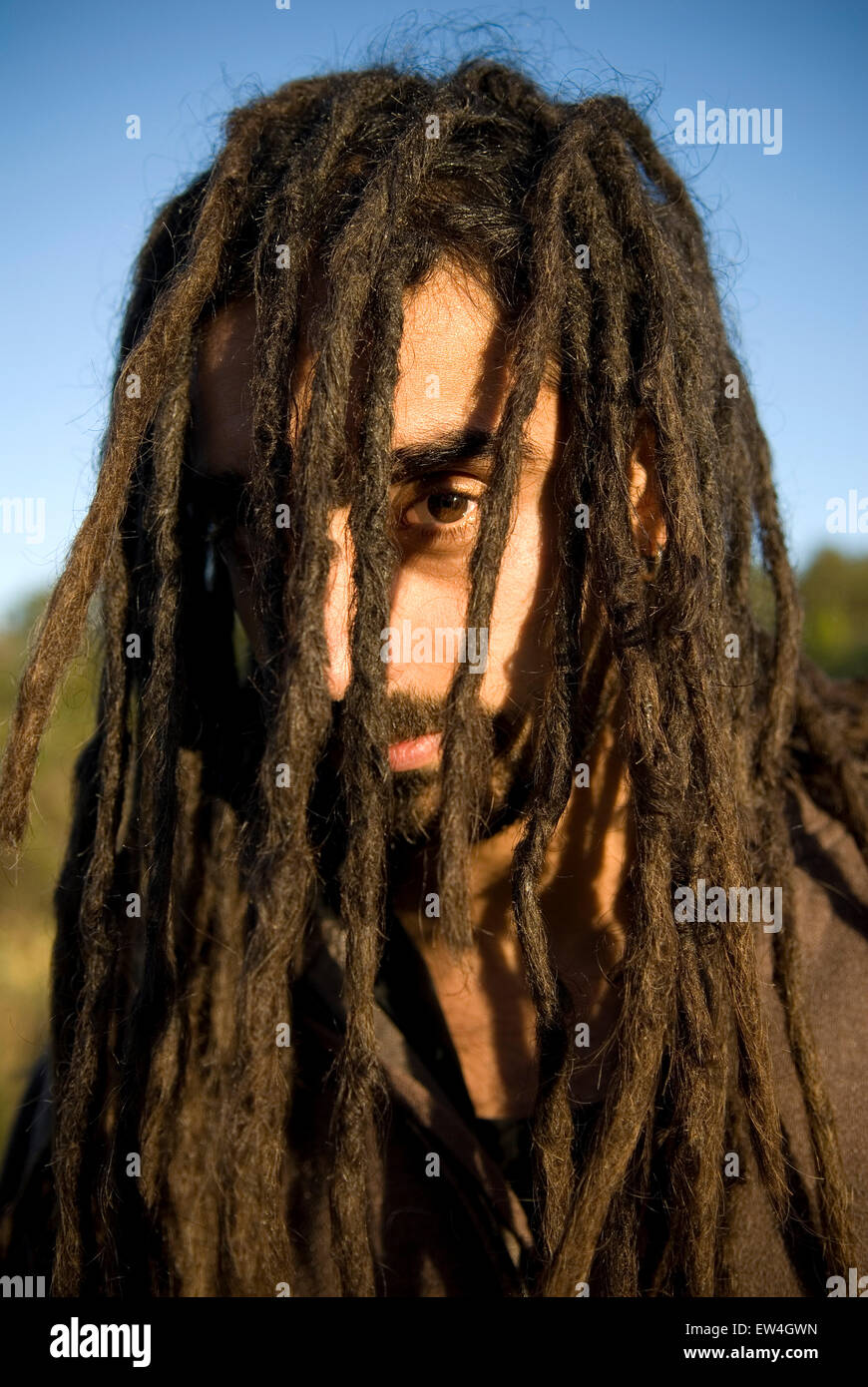 Portrait of a man with dreadlocks Maine Stock Photo - Alamy