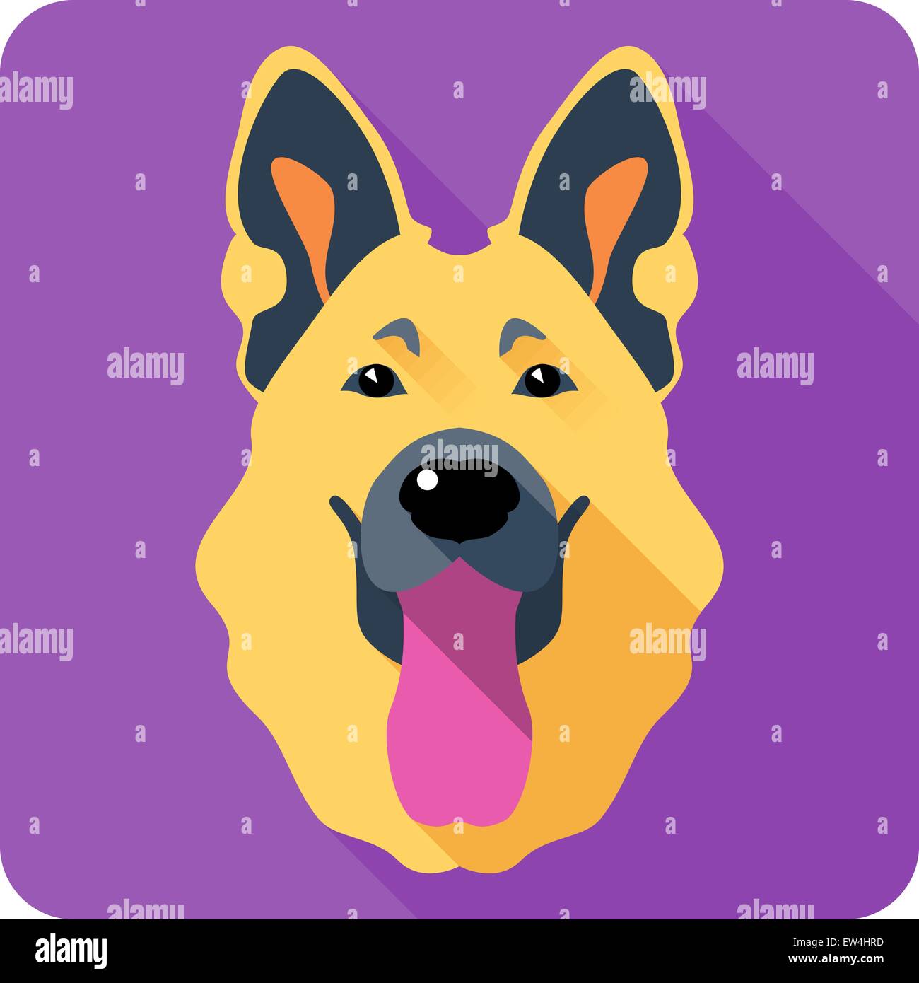 dog German shepherd icon flat design Stock Vector Image & Art - Alamy