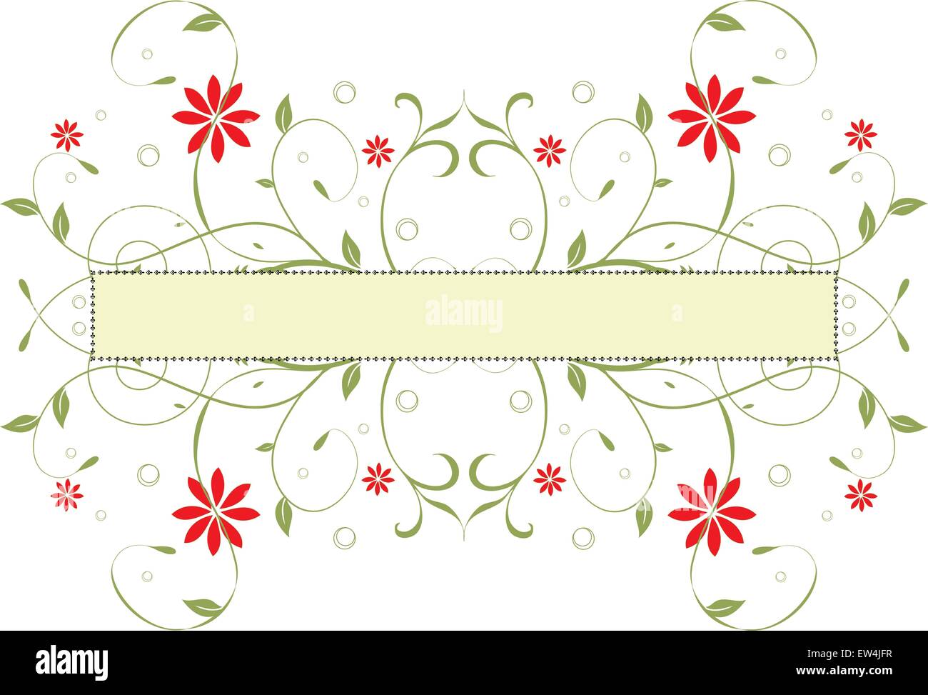 Background with banner for your text and spring flowers Stock Vector ...