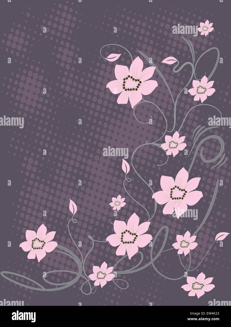 Flowers color pink branches Stock Vector Images - Alamy