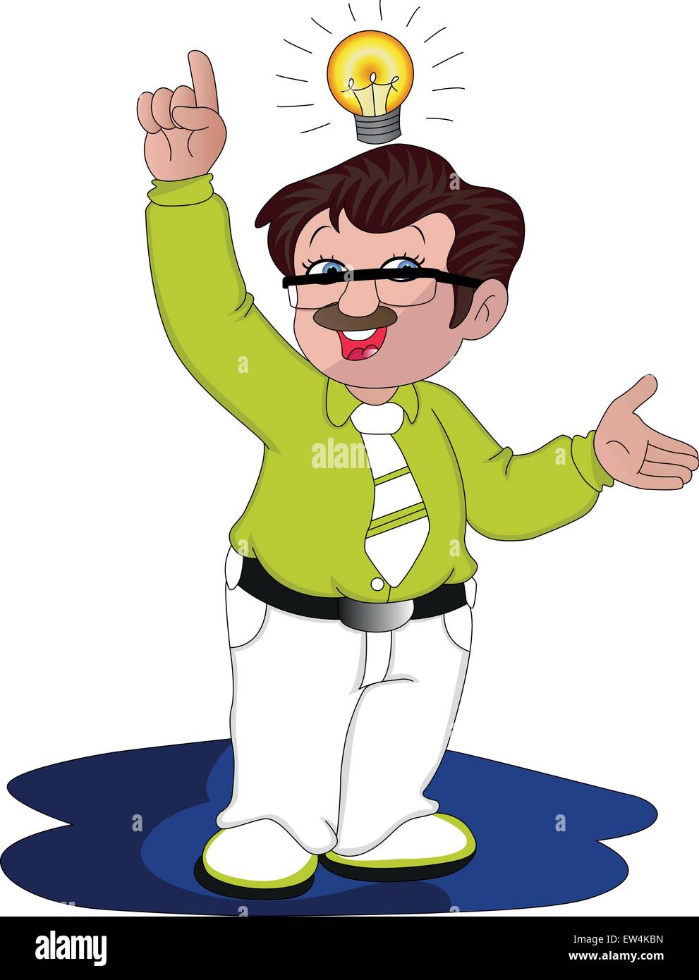 Vector illustration of a businessman with bright idea Stock Vector ...