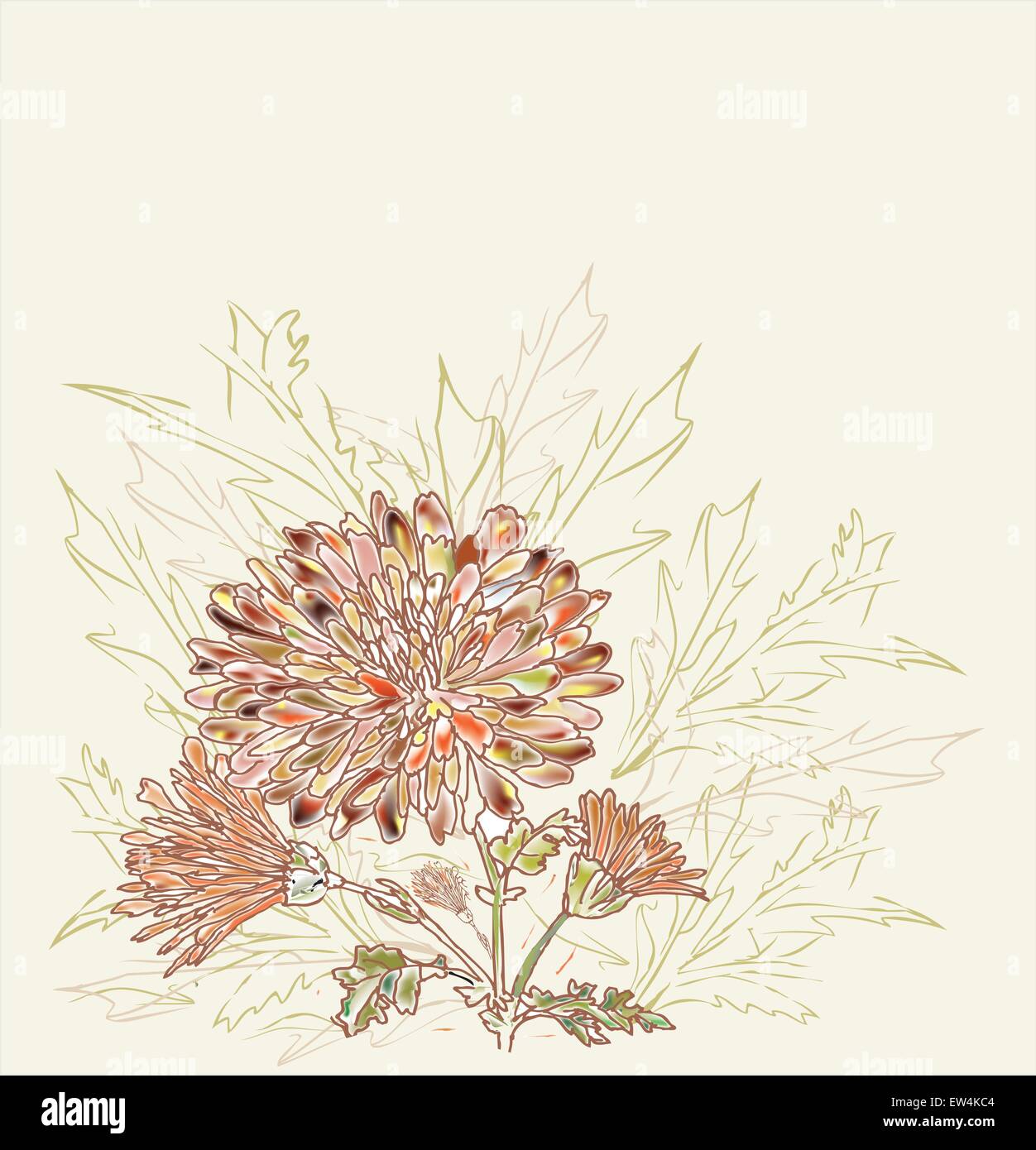 Retro flower painted Stock Vector Image & Art - Alamy