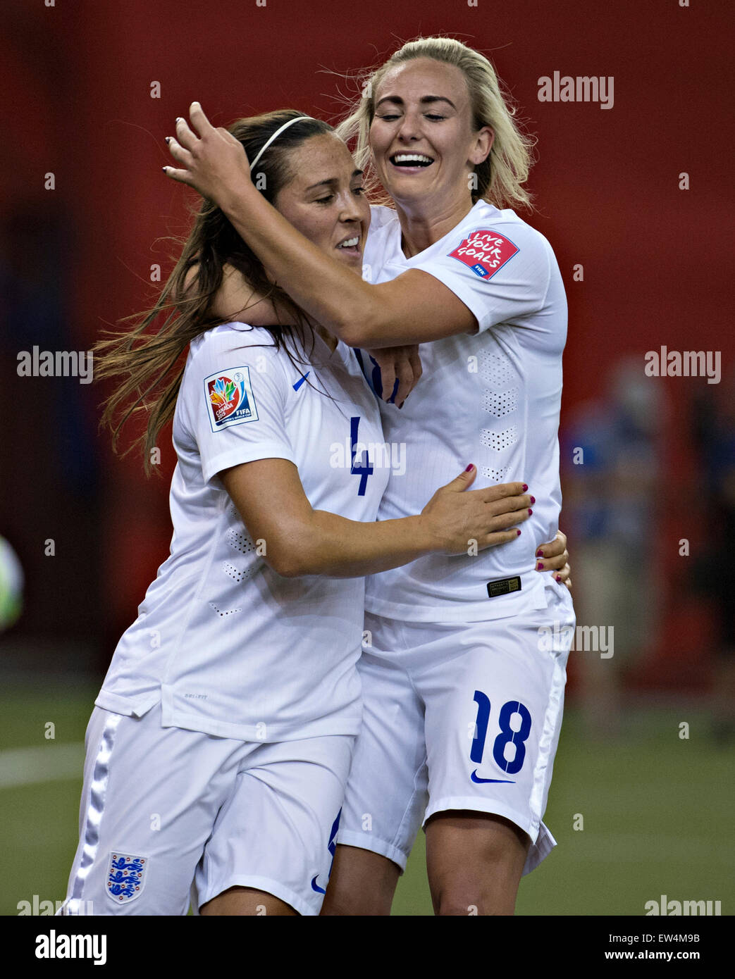 Montreal, Canada. 17th June, 2015. England's Fara Williams (L ...