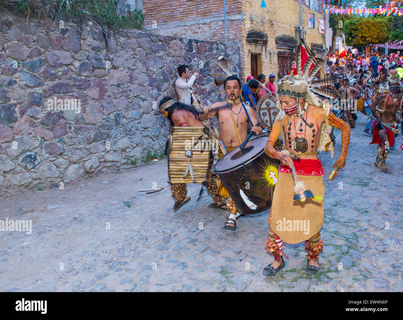 Native Americans with traditional costume participates at the festival ...