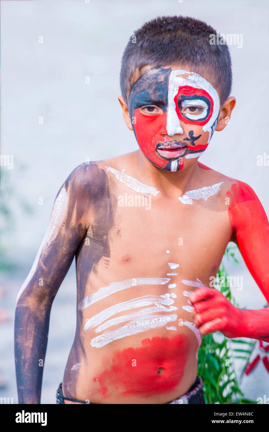Native American boy with traditional costume participates at the ...