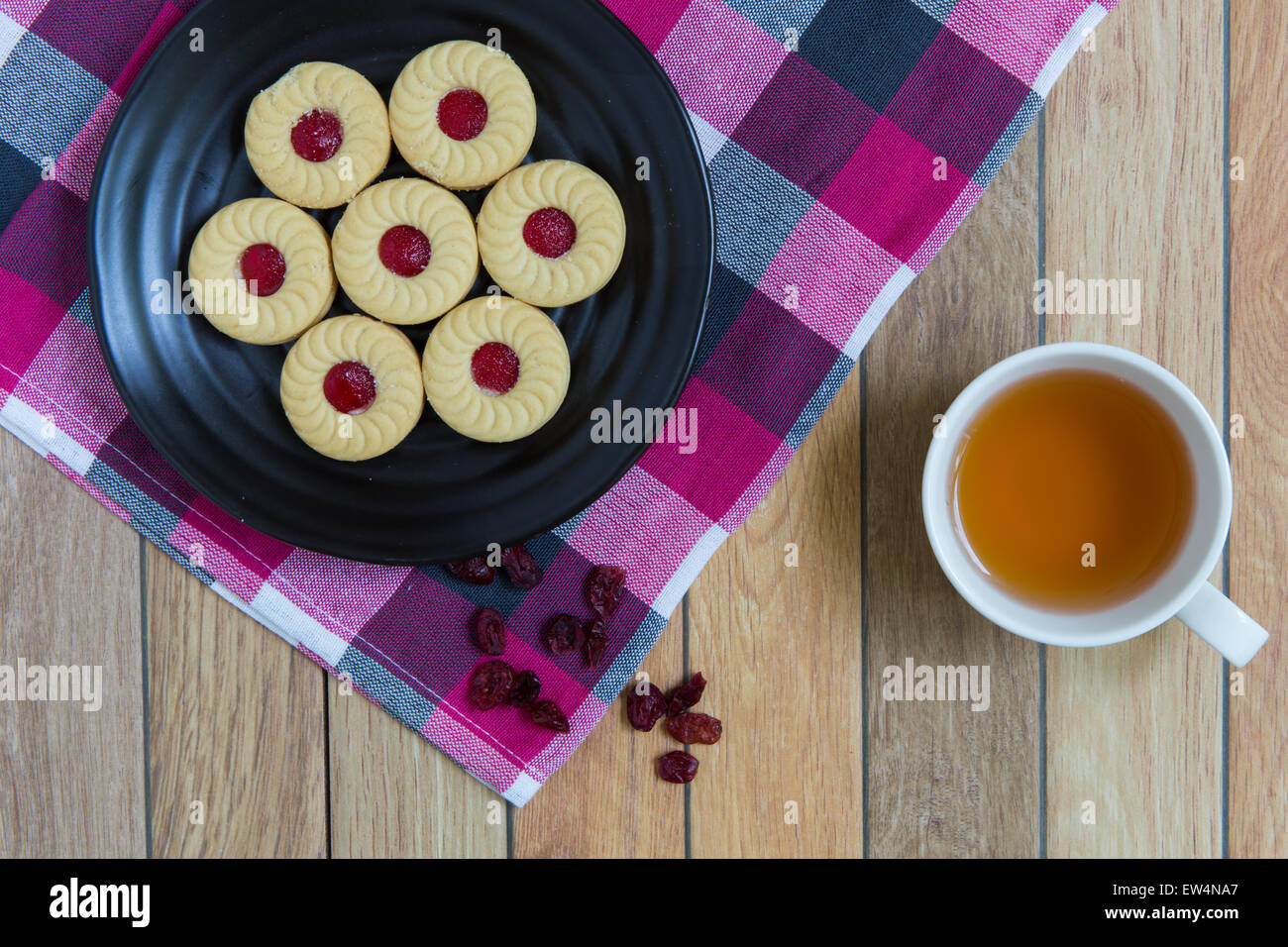 Cranberry filled cookies for tea break during a meeting Stock Photo - Alamy