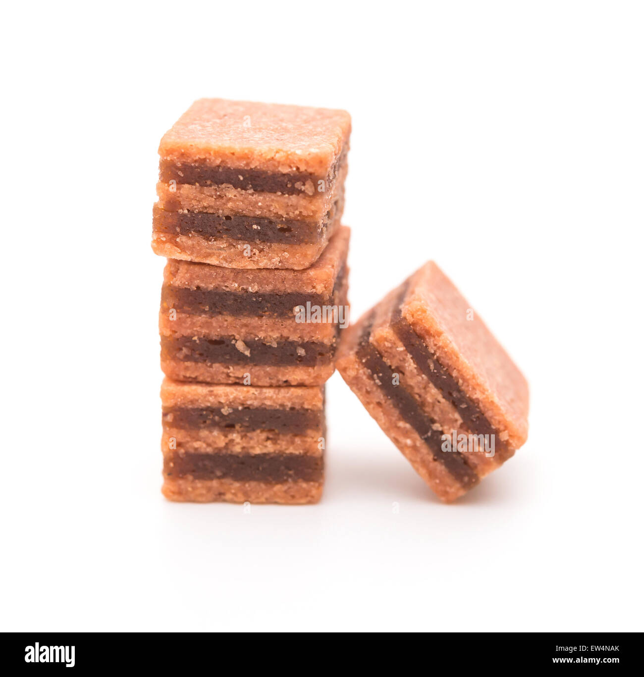 4 pieces sweet hawthorn blocks on a white background Stock Photo - Alamy