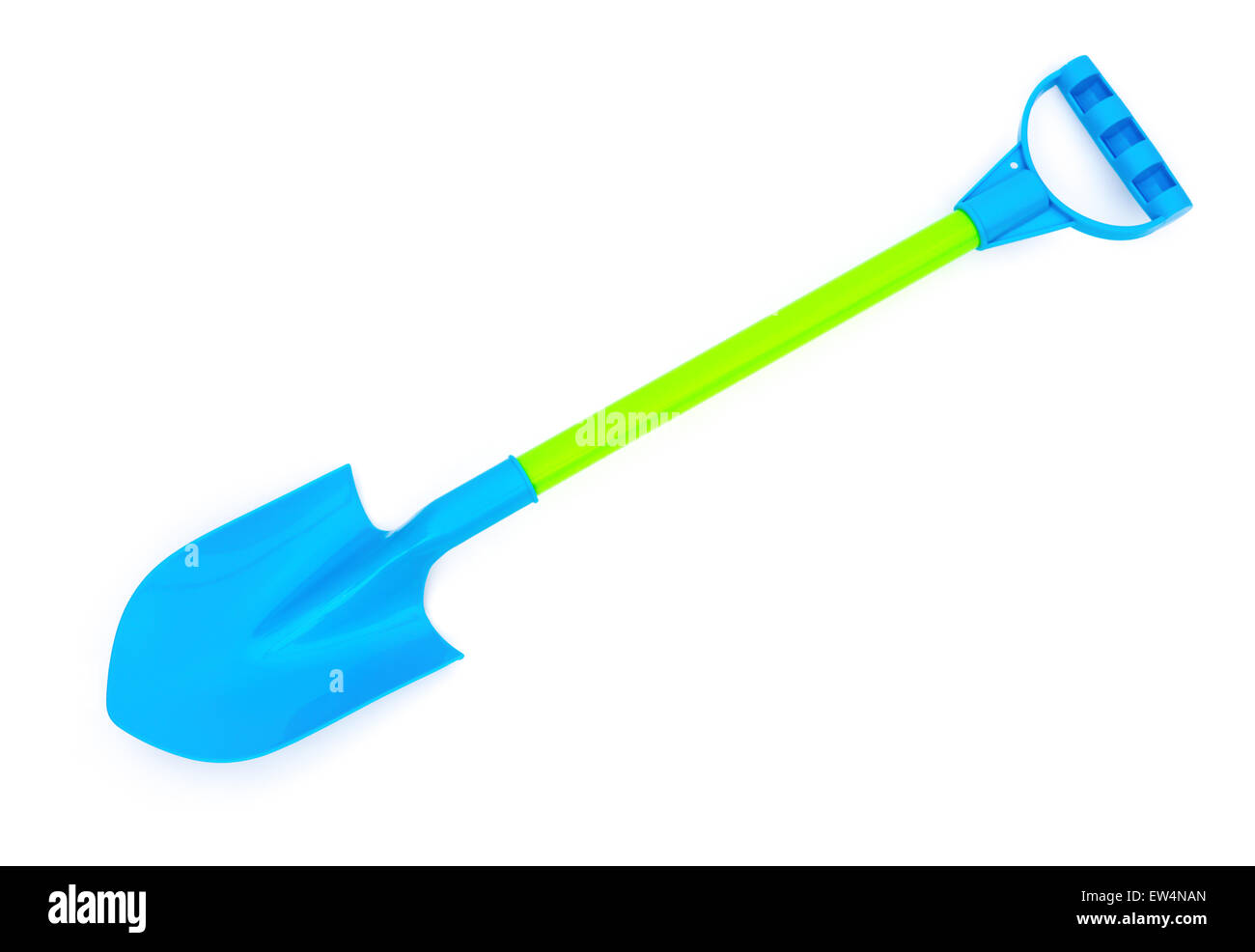 blue plastic toy shovel on a white background Stock Photo - Alamy