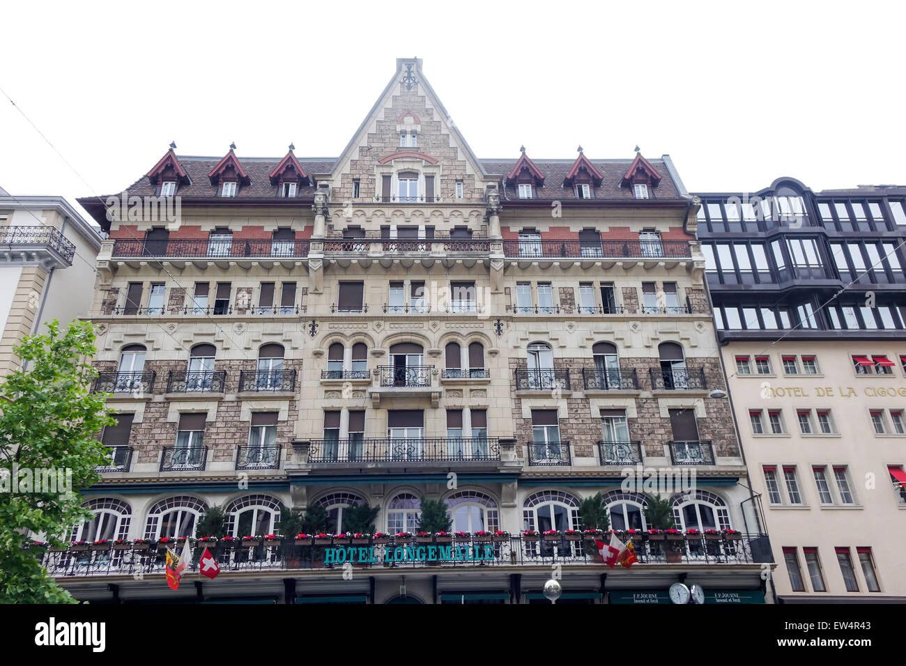 buildings and shops in Geneva Stock Photo - Alamy