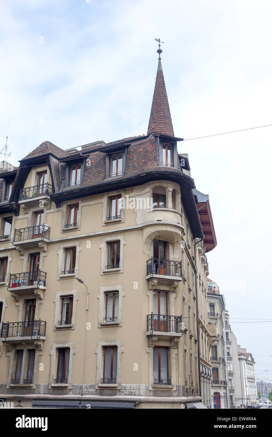 buildings and shops in Geneva Stock Photo - Alamy