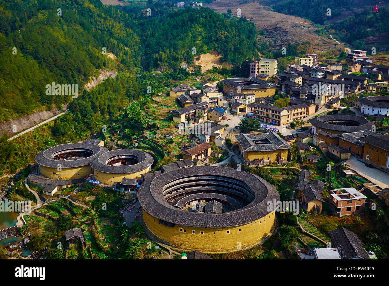 Aerial tulou hakka village hi-res stock photography and images - Alamy
