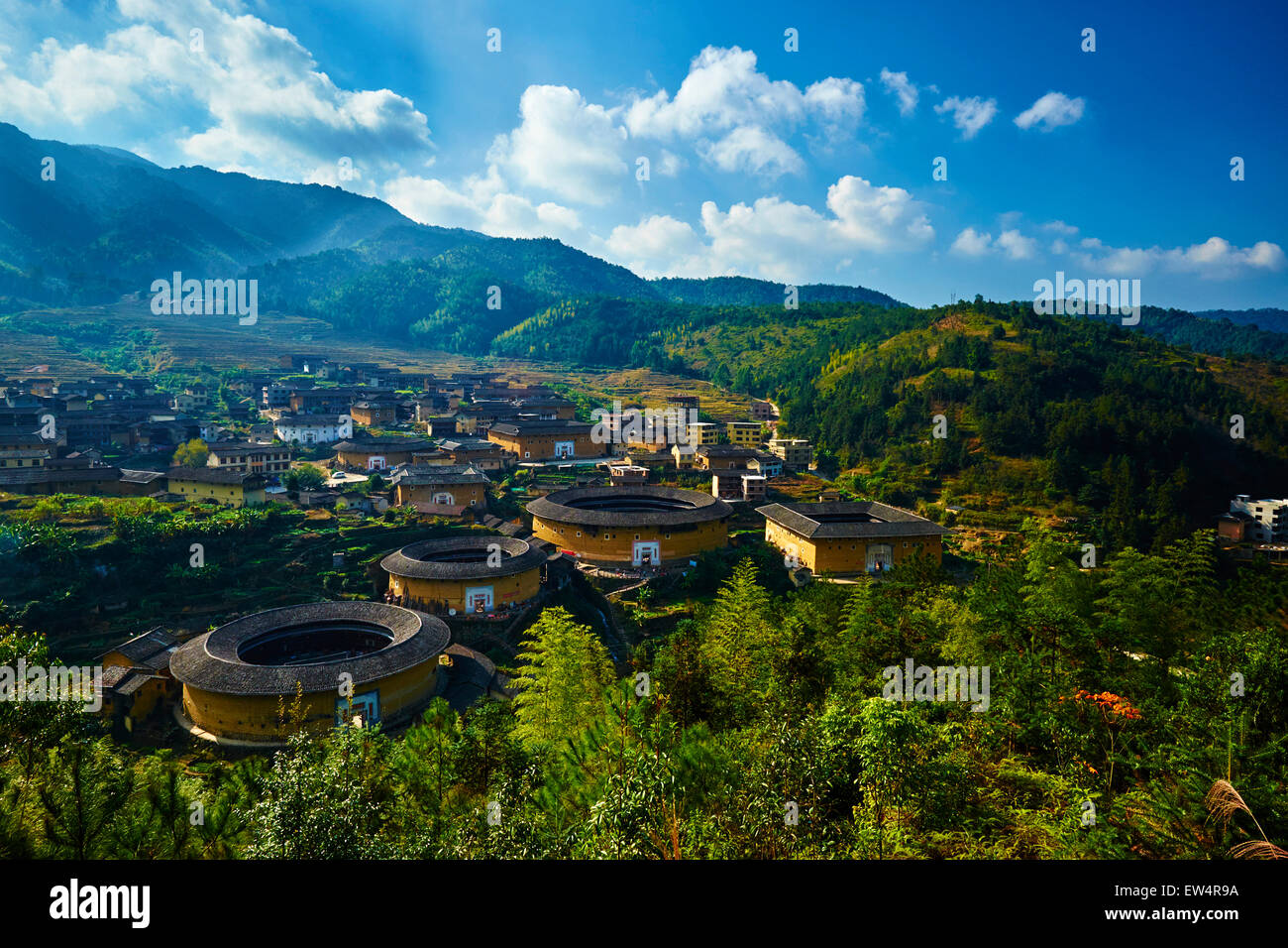 China, Fujian province, Chuxi village, Tulou mud house. well known as ...