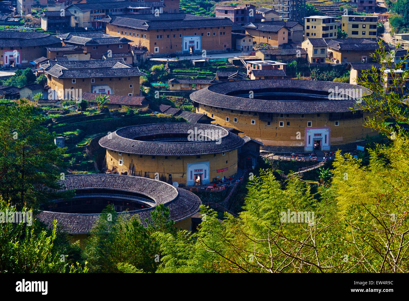 China, Fujian province, Chuxi village, Tulou mud house. well known as ...