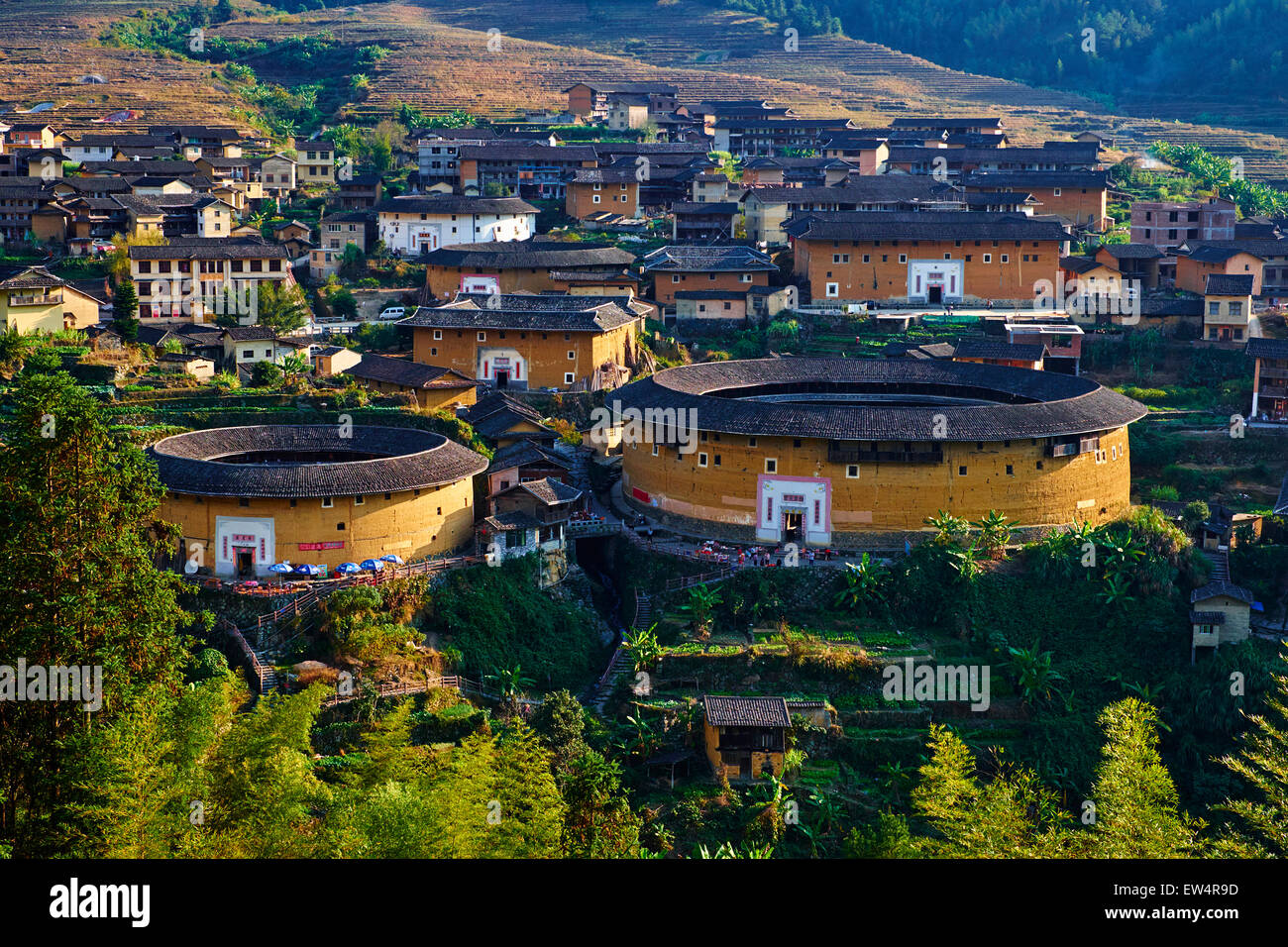 China, Fujian province, Chuxi village, Tulou mud house. well known as ...