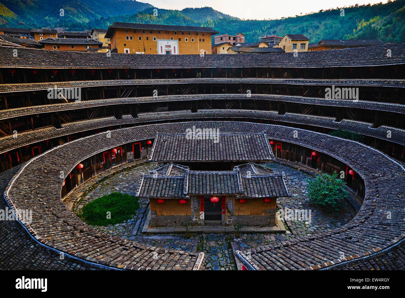 China, Fujian province, Chuxi village, Tulou mud house. well known as ...
