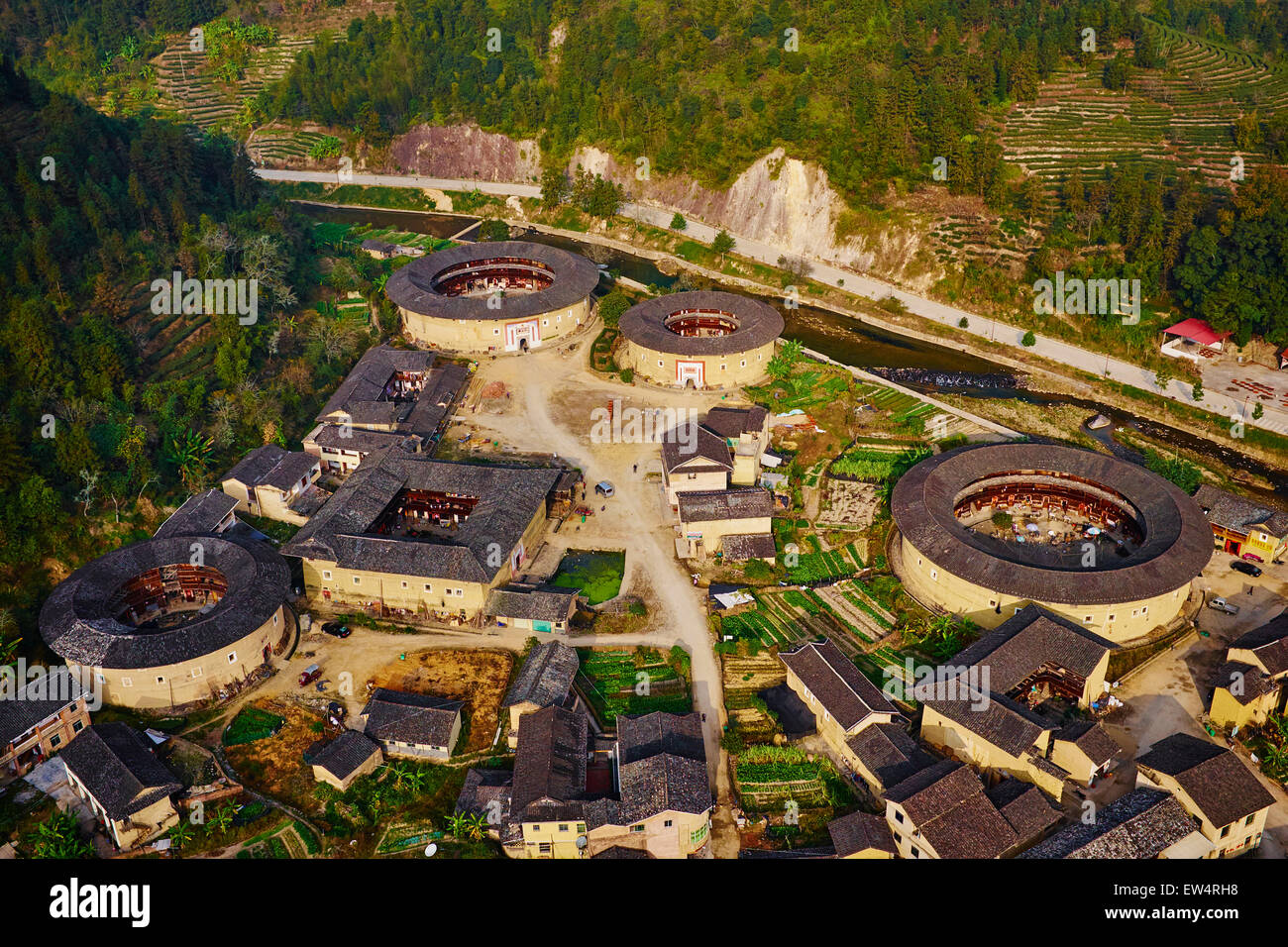 China, Fujian province, Hekeng village, Tulou mud house. well known as ...