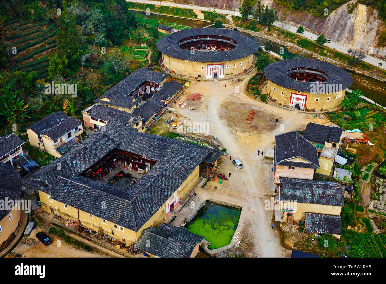 China, Fujian province, Hekeng village, Tulou mud house. well known as ...