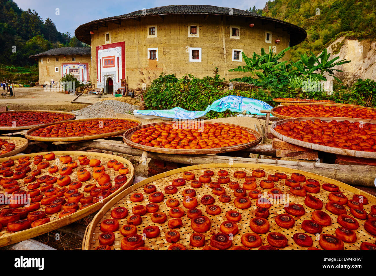 China, Fujian province, Hekeng village, Tulou mud house. well known as ...