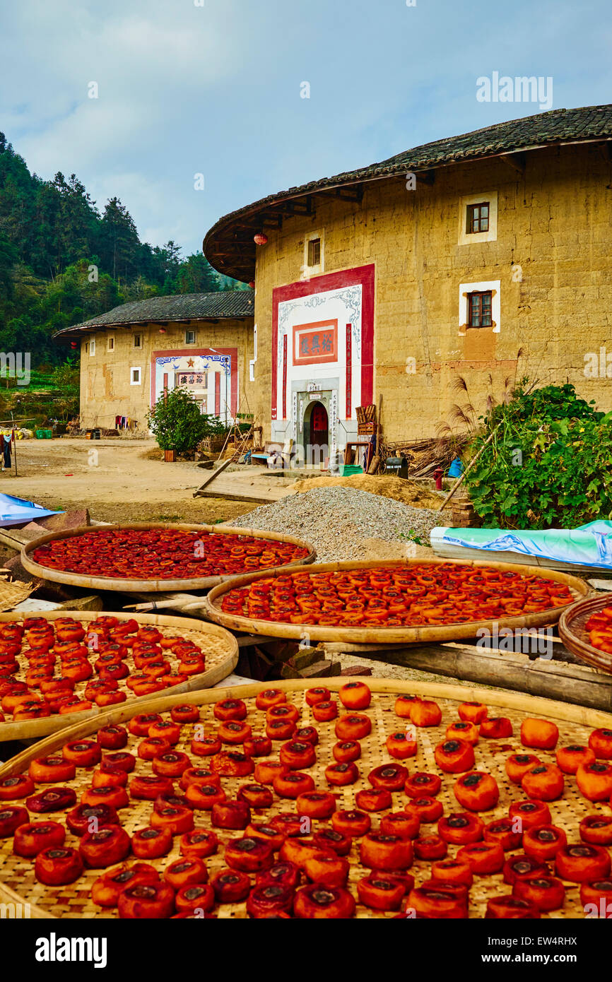 China, Fujian province, Hekeng village, Tulou mud house. well known as ...