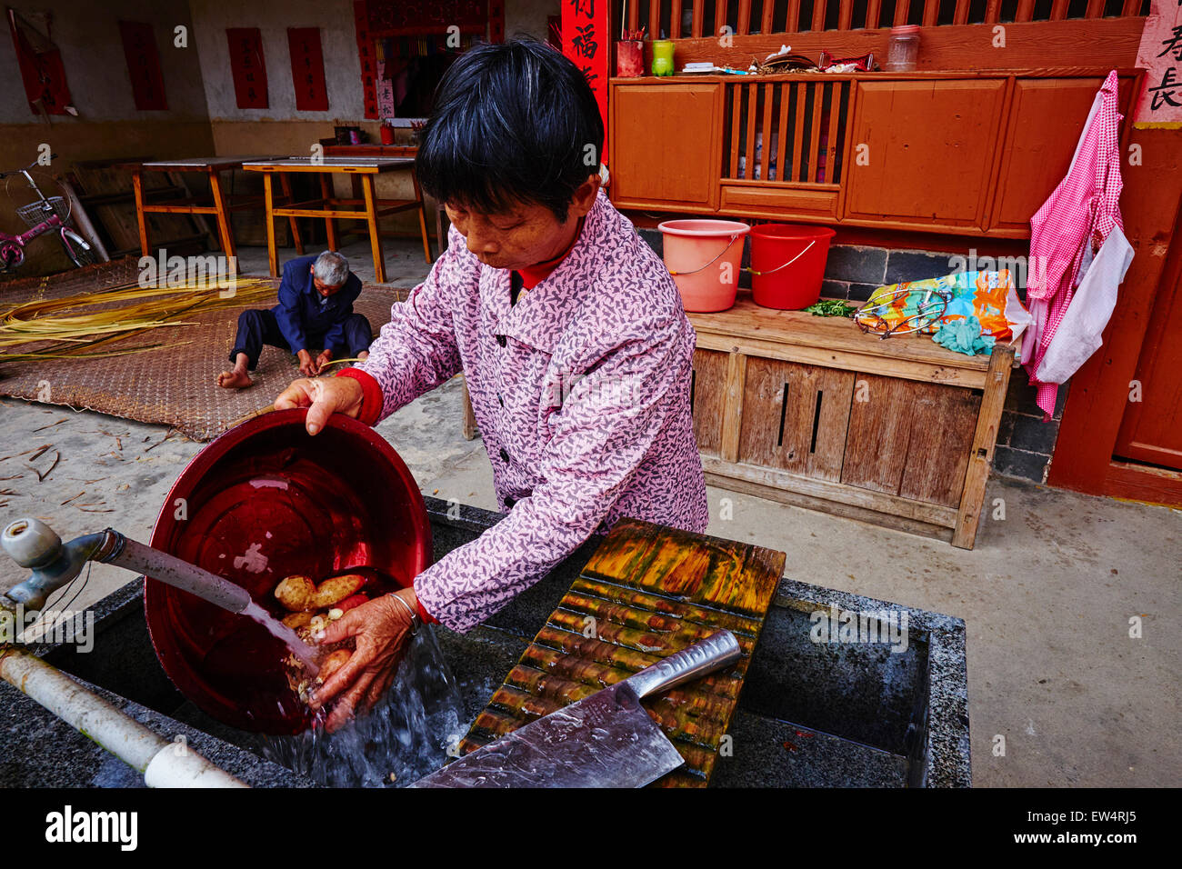 China, Fujian province, Hekeng village, Tulou mud house. well known as ...